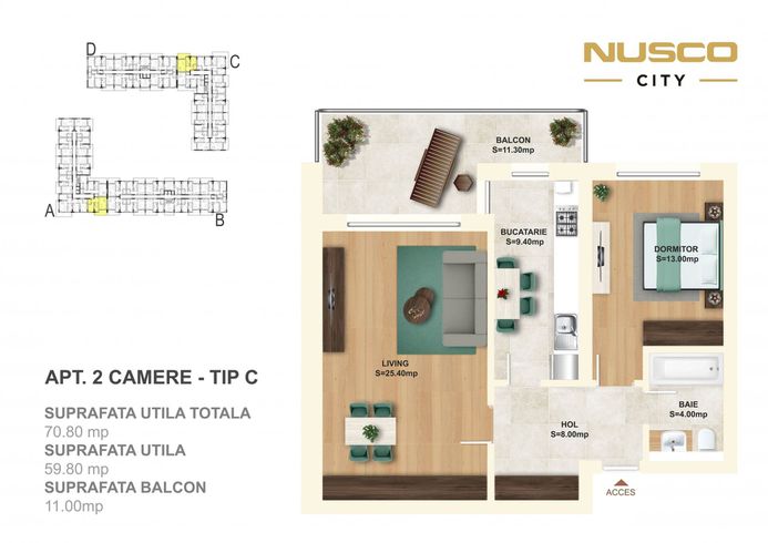 Ansamblul rezidential Nusco City garsoniere, apartamente de 2, 3 si 4 ...